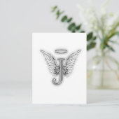 Angel Alphabet J Initial Letter Wings Halo Postcard | Zazzle