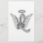 Angel Alphabet L Initial Letter Wings Halo | Zazzle.com