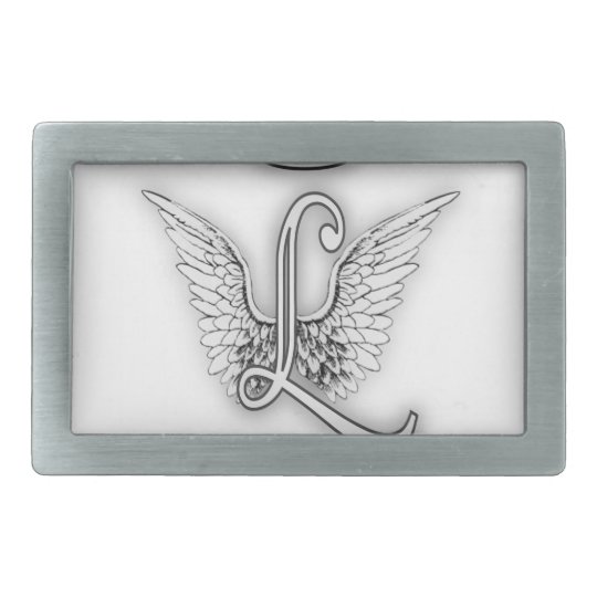 Angel Alphabet L Initial Letter Wings Halo Belt Buckle | Zazzle.com