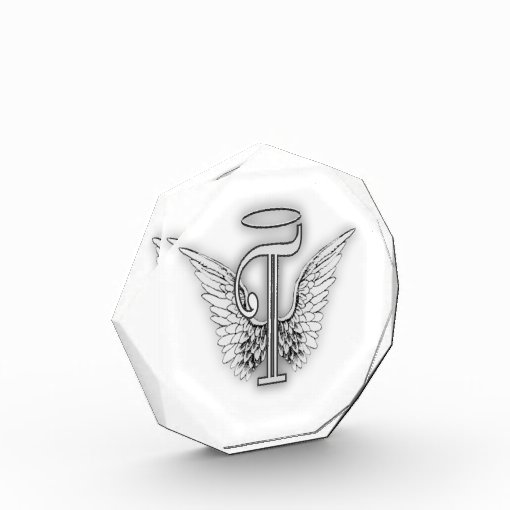 Angel Alphabet T Initial Letter Wings Halo Award | Zazzle