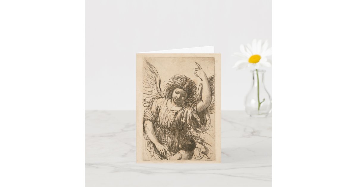 Angel and Child (Guercino) Card | Zazzle