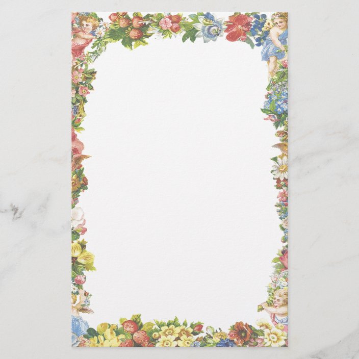 Angel Border Stationery | Zazzle