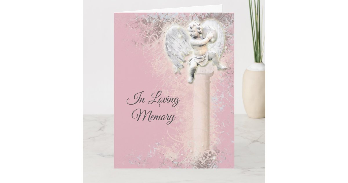 Angel condolences "in loving memory" | Personalize Card | Zazzle