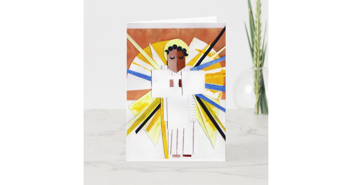 Angel Cubist Christmas Holiday Card | Zazzle