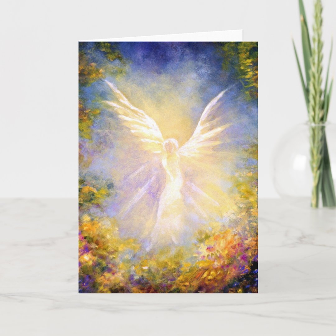 Angel Descending Fine Art Greeting Card | Zazzle