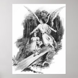 Angel Guarding A Girl Child Poster | Zazzle