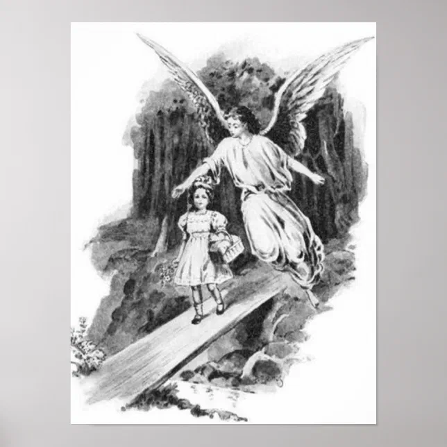 Angel Guarding A Girl Child Poster | Zazzle