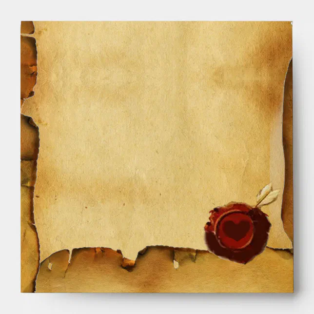 ANGEL HEART WAX SEAL PARCHMENT ENVELOPE | Zazzle