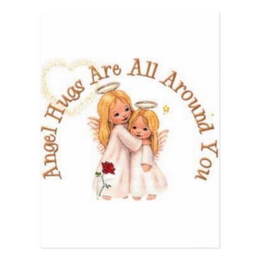 Angel Hugs Postcards | Zazzle
