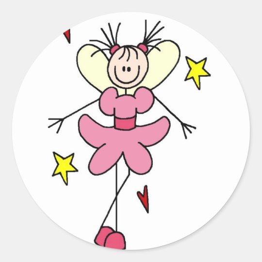 Angel In Pink Stick Figure Sticker | Zazzle.com