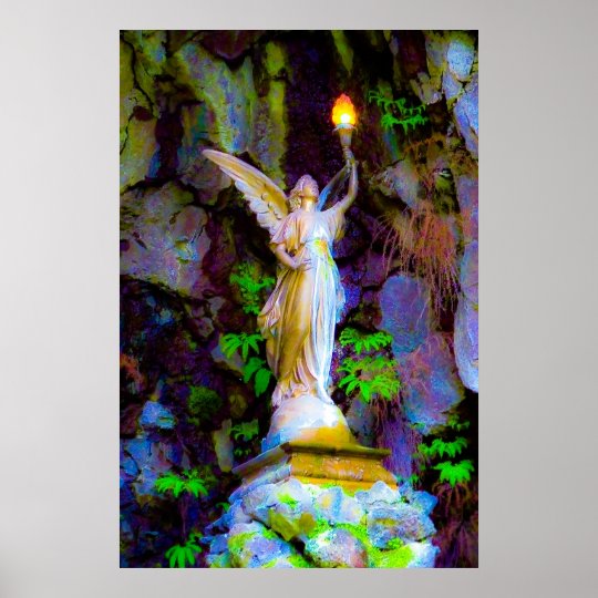 Angel & Lamp Poster | Zazzle.com