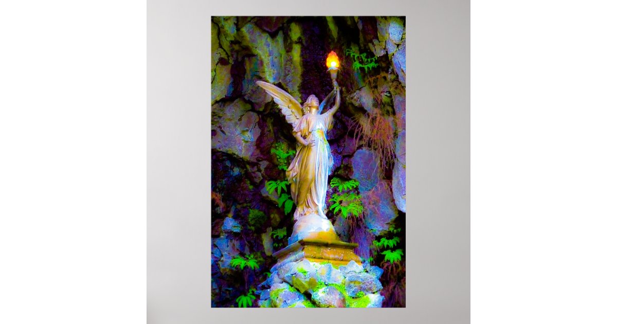 Angel & Lamp Poster | Zazzle