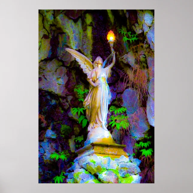 Angel & Lamp Poster | Zazzle