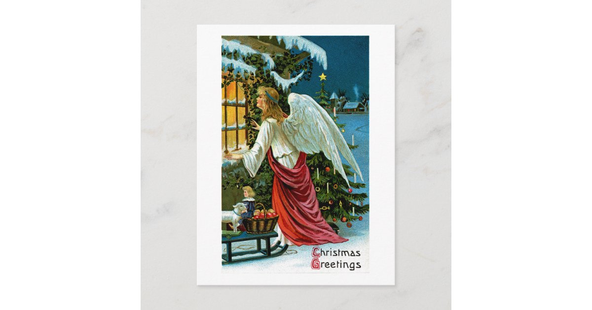 Angel Looking in the Window Postcard | Zazzle