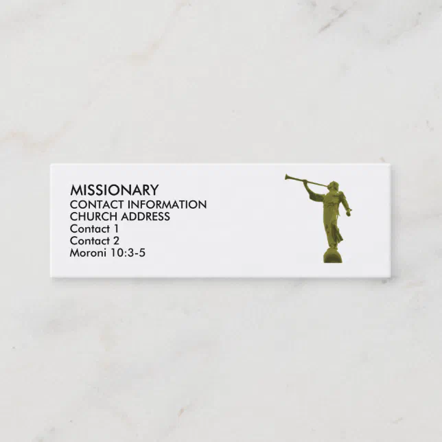 Angel MORONI LDS MISSIONARY CARDS | Zazzle