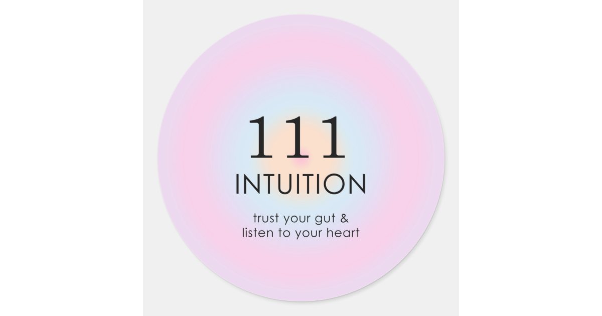 Angel Numbers Numerology 111 Intuition Classic Round Sticker | Zazzle