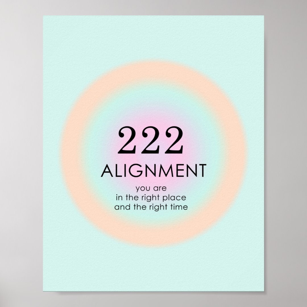 Angel Numbers Numerology 222 Alignment Poster | Zazzle