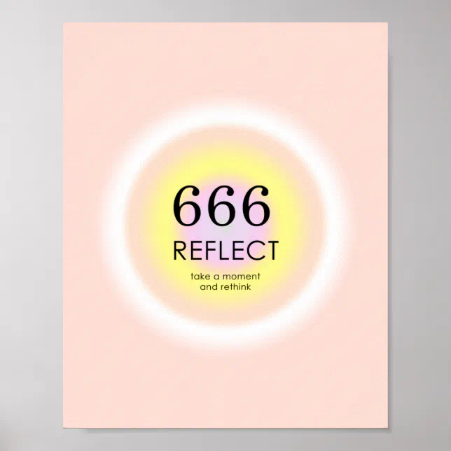Angel Numbers Numerology 666 Reflect Meaning Poster | Zazzle