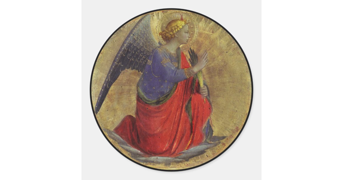 Angel of Annunciation by Fra Angelico Classic Round Sticker | Zazzle