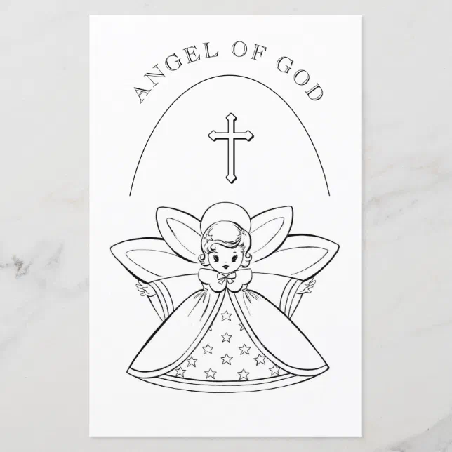 ANGEL OF GOD PRAYER COLORING PAGE | Zazzle