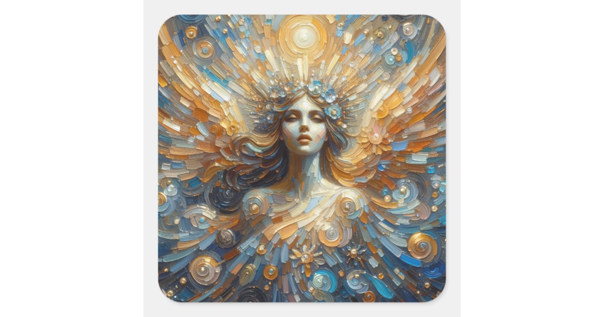 Angel of Mine - Angel Series Art Collection Square Sticker | Zazzle