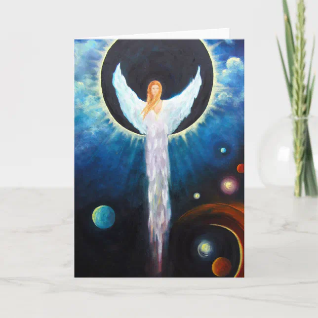 "Angel Of The Eclipse" Fine Art Greeting Card | Zazzle