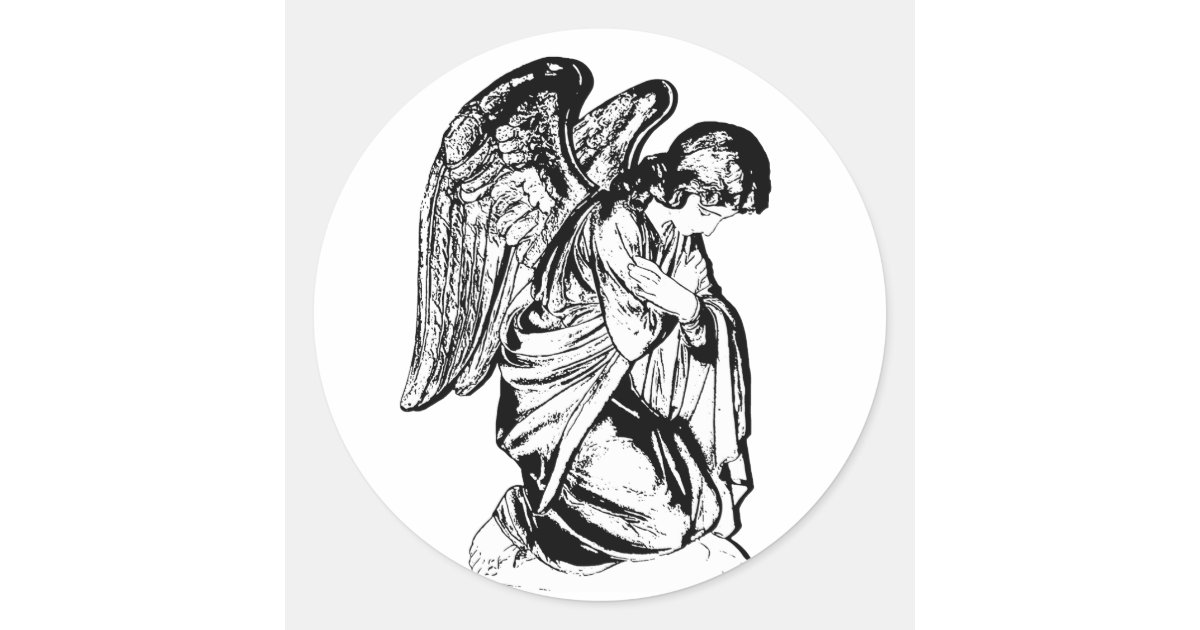 Angel on any color classic round sticker | Zazzle