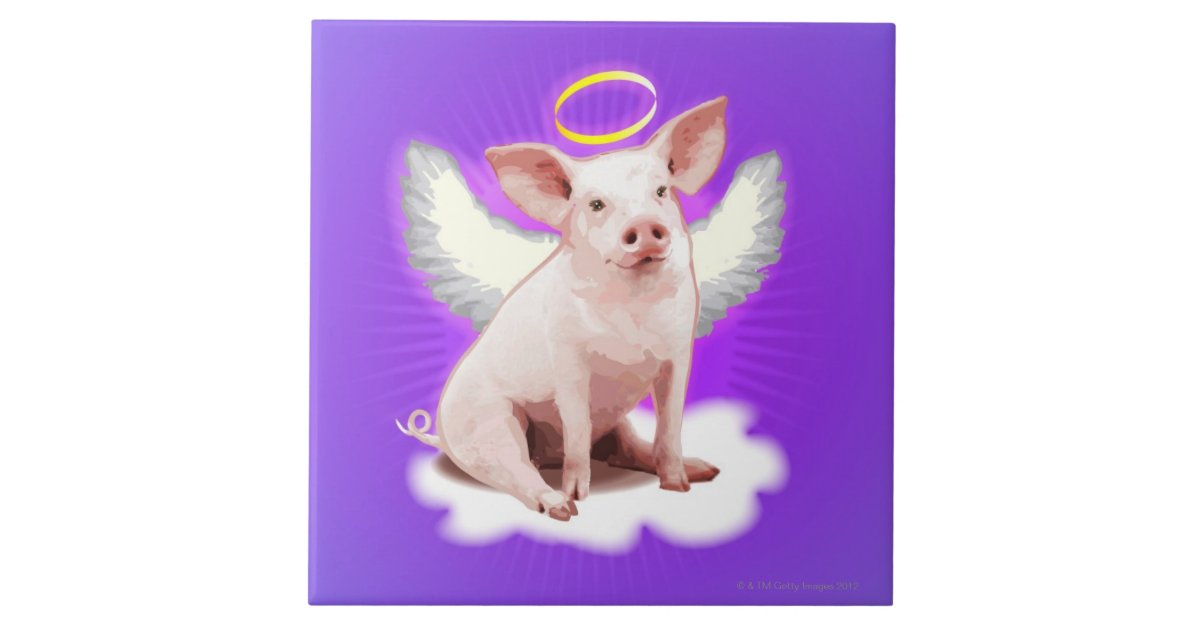 Angel Pig Ceramic Tile | Zazzle
