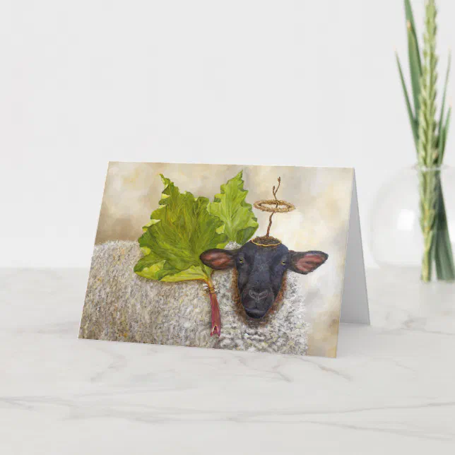 Angel Ruby the sheep holiday card | Zazzle