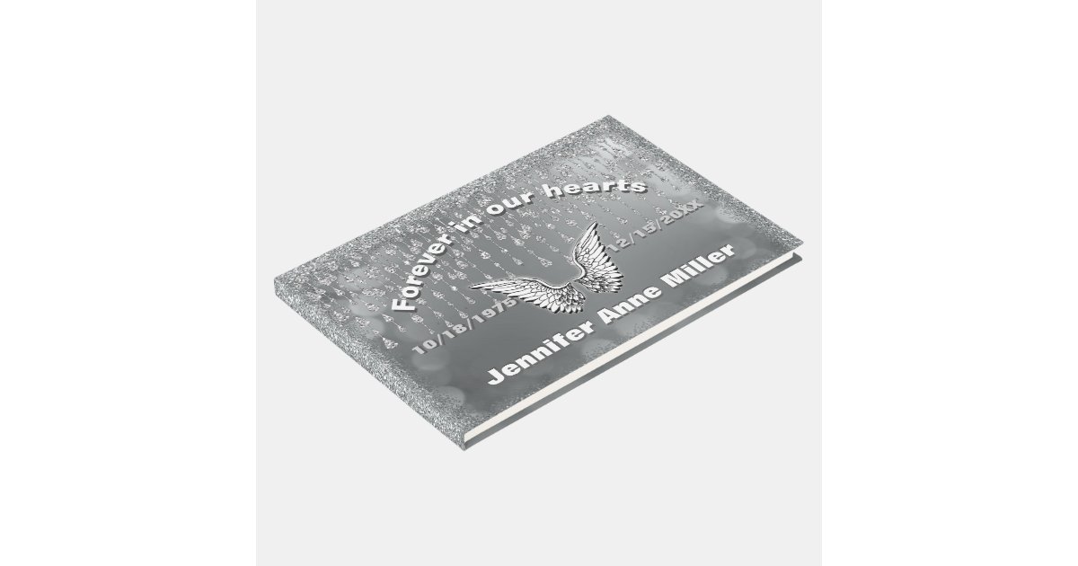 Angel Tears Silver Memorial Guest Book | Zazzle