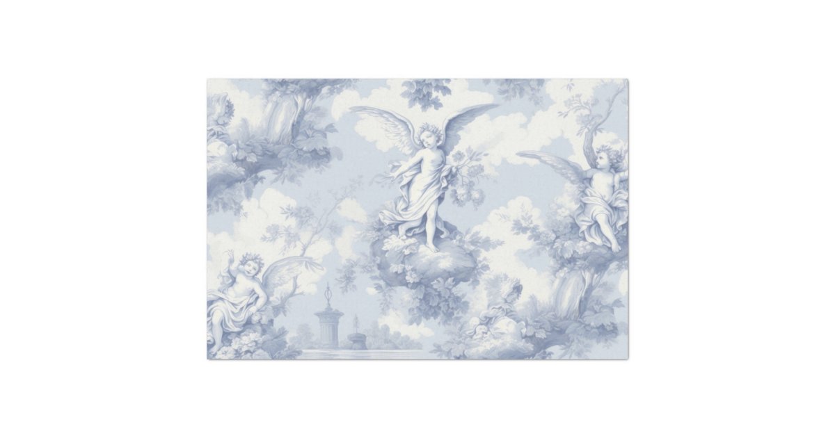 Angel Toile decoupage paper | Zazzle