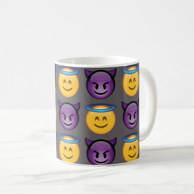 Angel vs Devil Emoji Pattern Coffee Mug | Zazzle