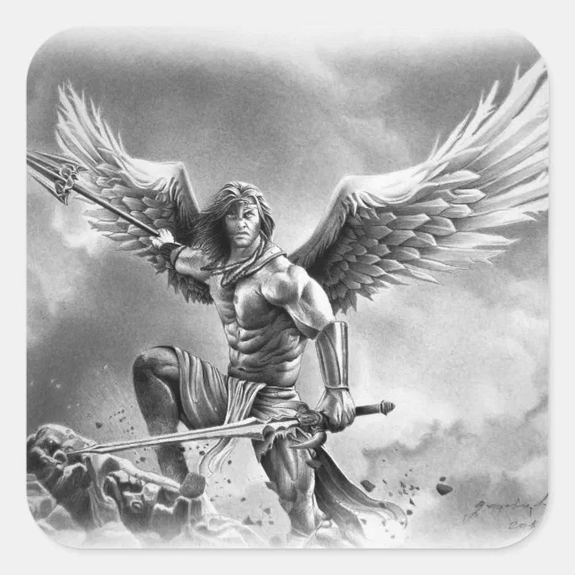 ANGEL WARRIOR Square Sticker | Zazzle