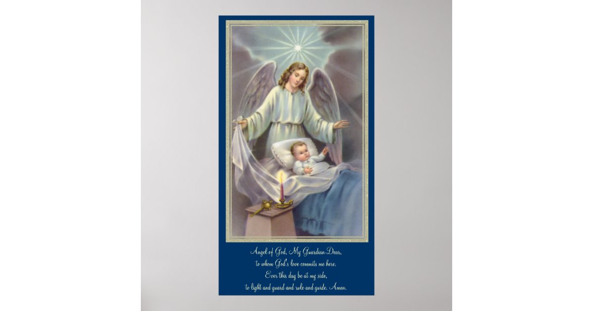 Angel watching over a child poster | Zazzle
