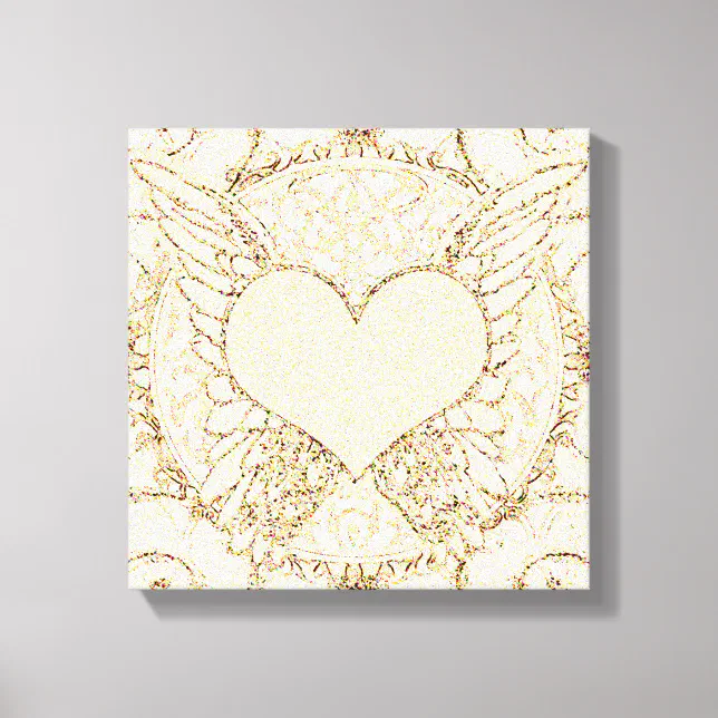 Angel Wings and Heart Canvas Print | Zazzle