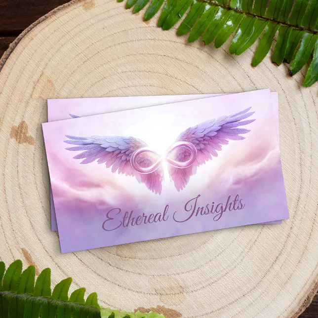 Angel wings and Infinity Symbol - gentle pastel Business Card | Zazzle