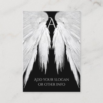 Angel Wings Black Business Card | Zazzle