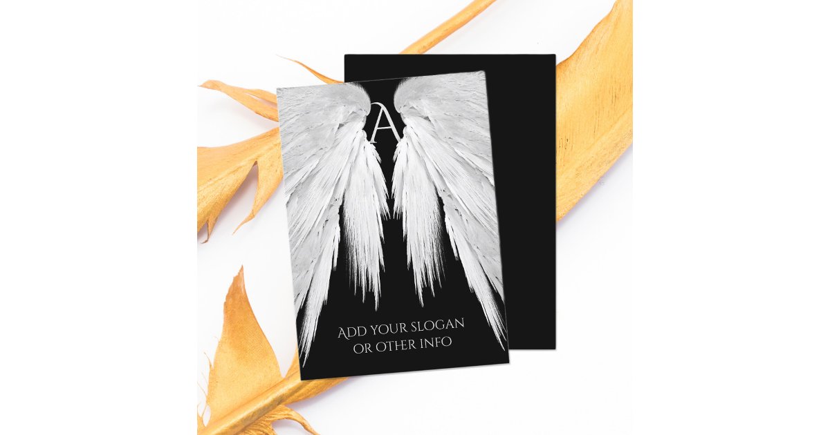 Angel Wings Black Business Card | Zazzle