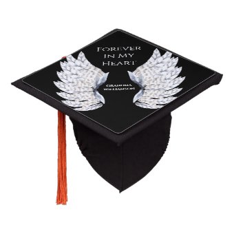 Angel Wings Black Tribute Memorial Graduation Graduation Cap Topper ...