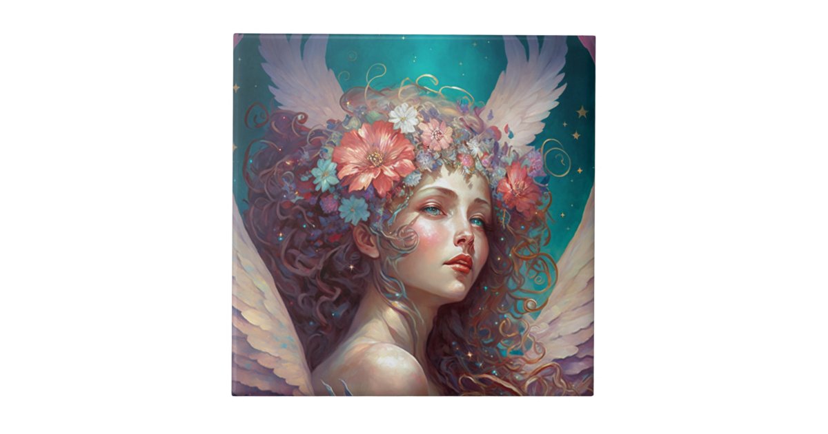 Angel Wings Fantasy Art Ceramic Tile | Zazzle