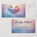 Angel wings gently embracing the heart business card | Zazzle