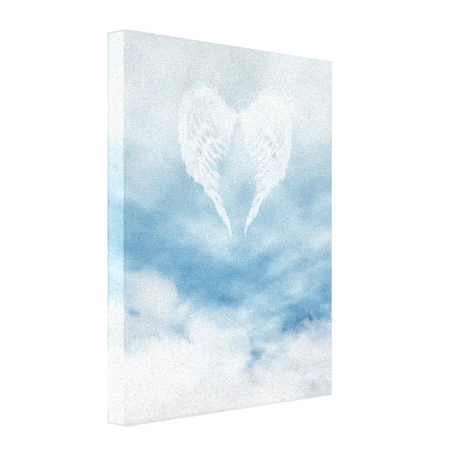 Angel Wings in Cloudy Blue Sky Canvas Print | Zazzle