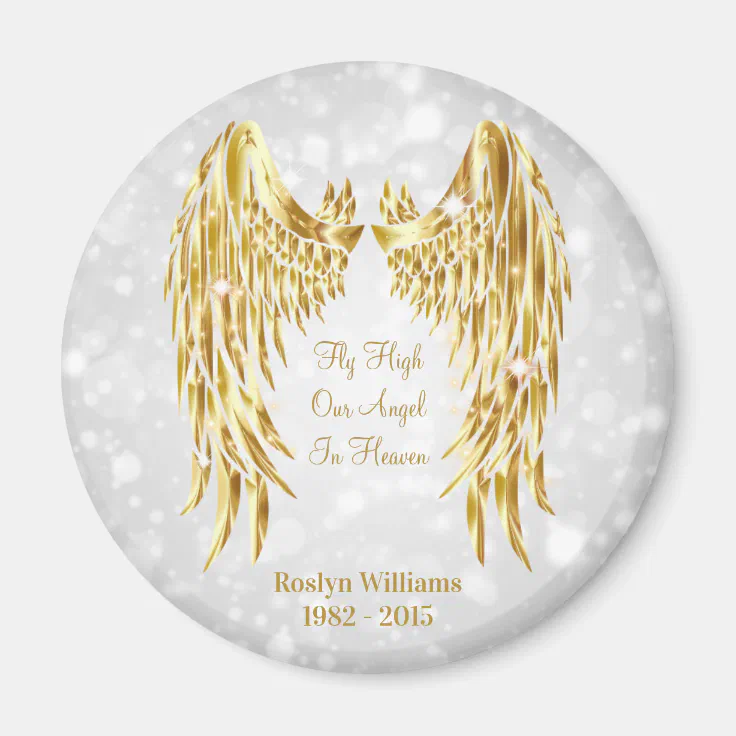 Angel Wings Memorial Loss of Loved One Magnet | Zazzle