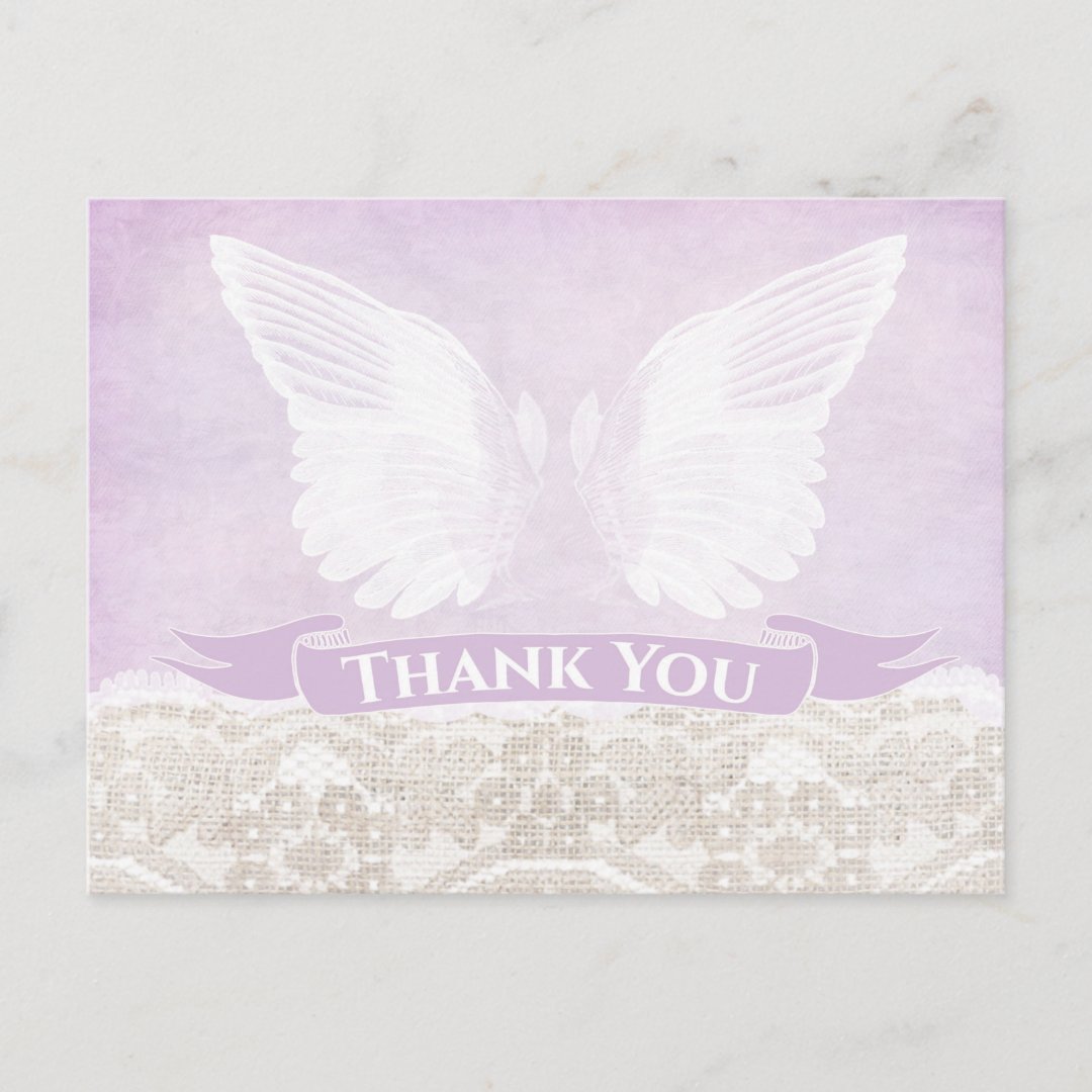 angel wings postcard, angel thank you note postcard | Zazzle
