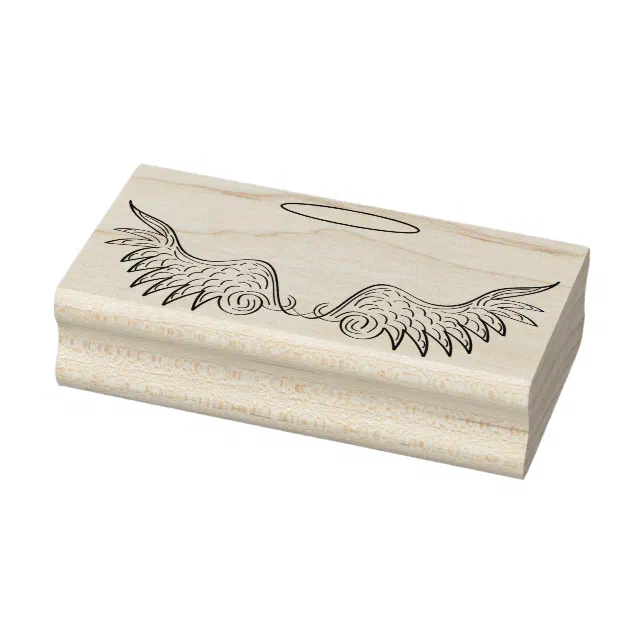 Angel Wings Rubber Stamp | Zazzle