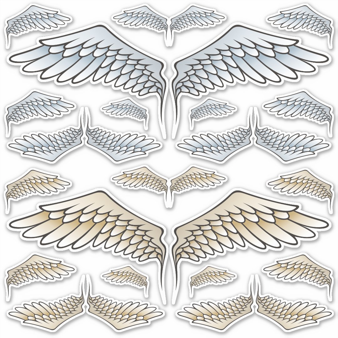 Angel Wings Set Stickers | Zazzle