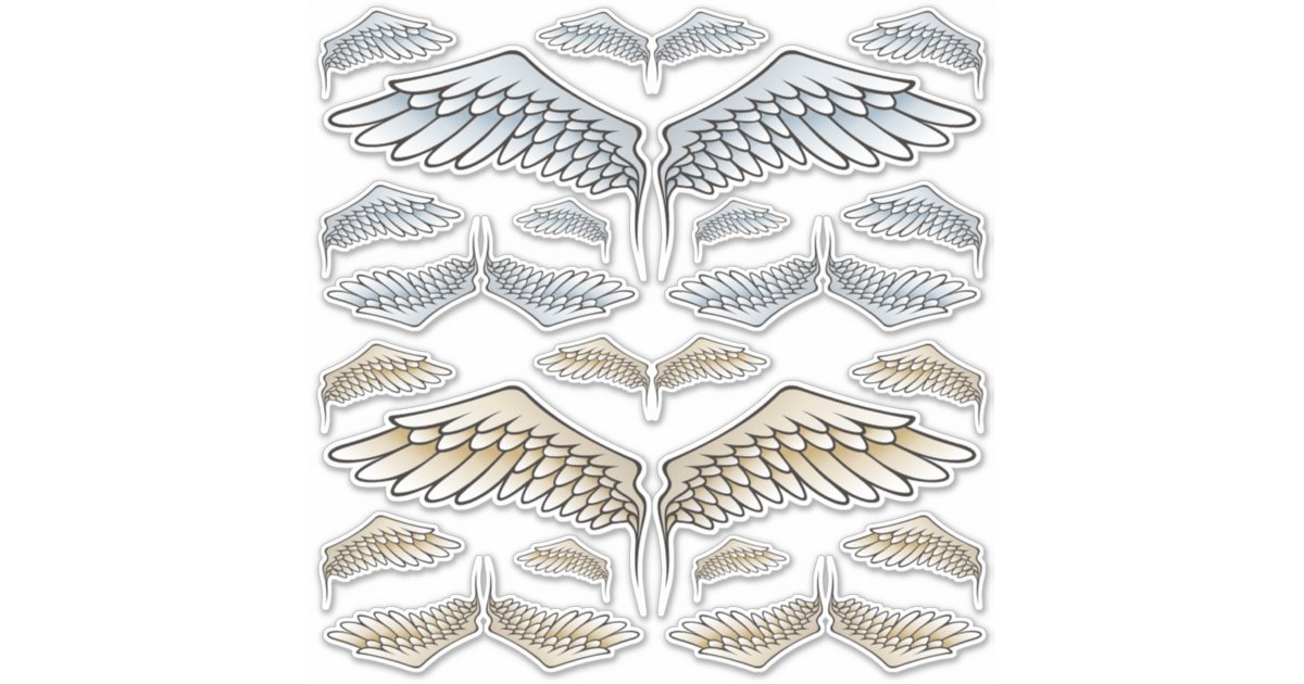 Angel Wings Set Stickers | Zazzle