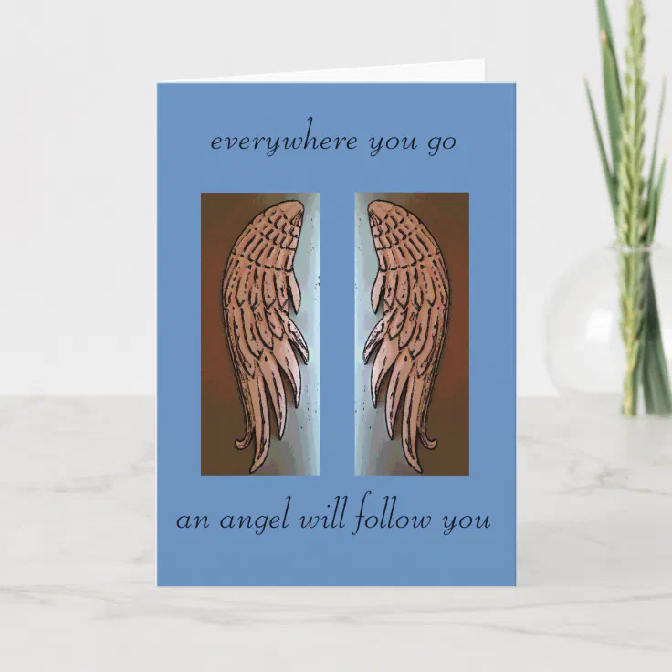Angel wings sympathy card | Zazzle
