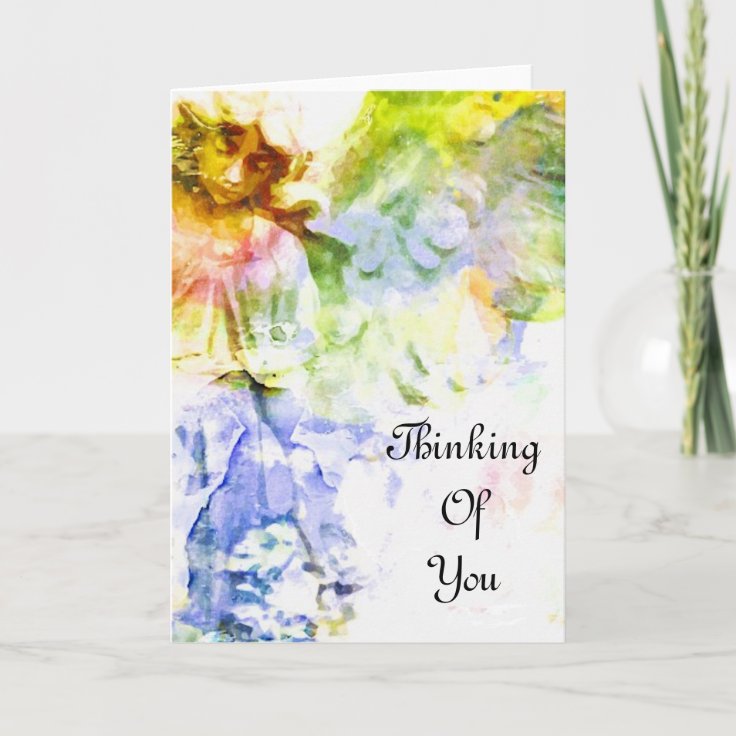 Angel Wings Thinking of You Card | Zazzle