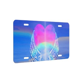 Angel Wings Wrapped Around a Heart License Plate | Zazzle